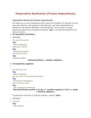 Imperative sentences | DOCX
