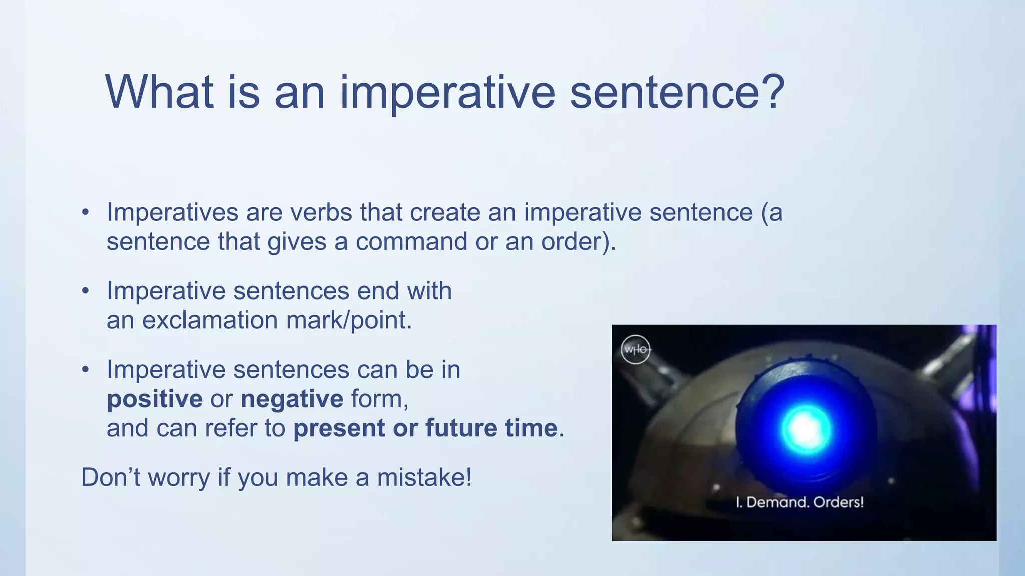 Imperative sentences. | PPTX