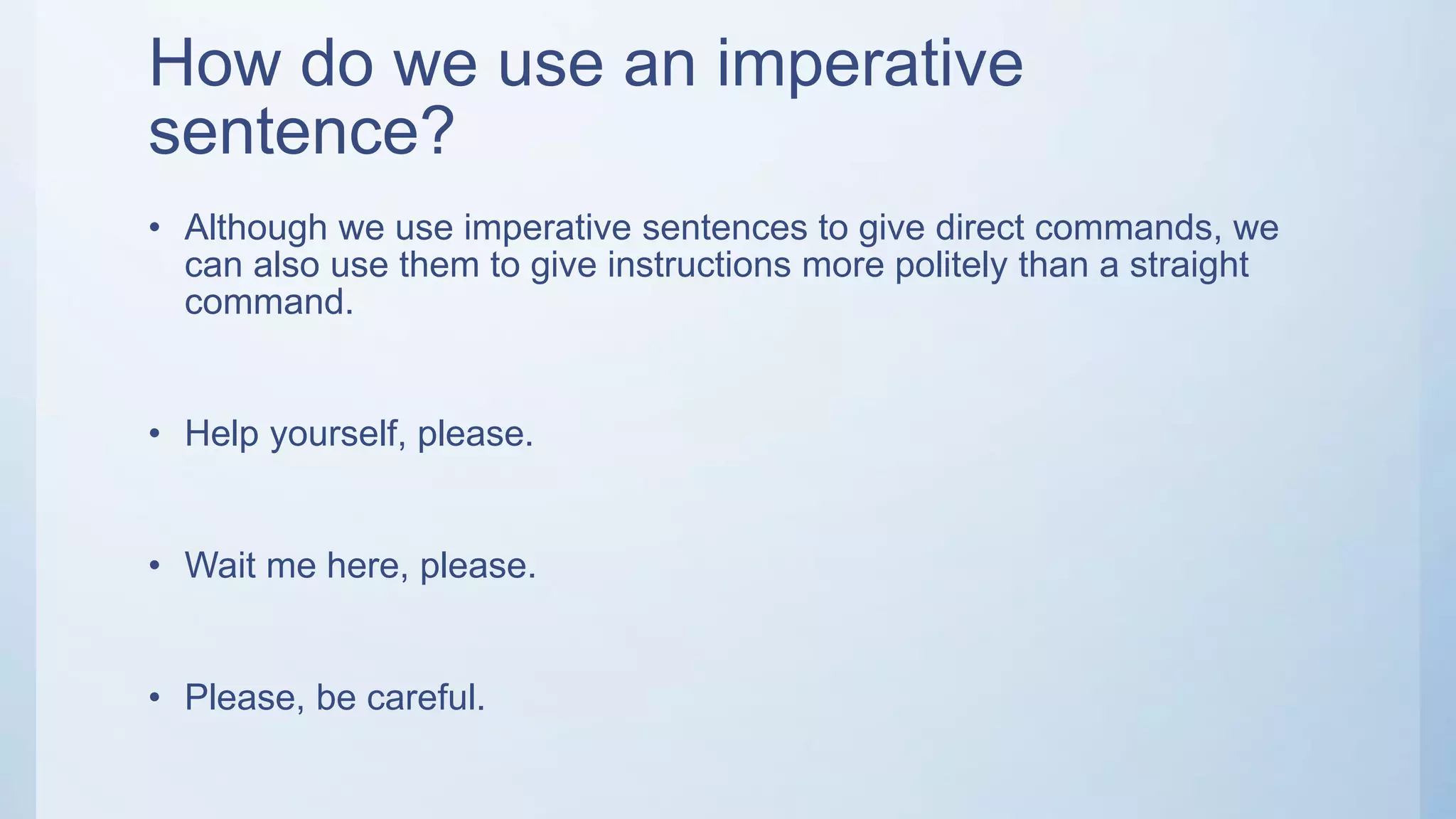 Imperative sentences. | PPTX