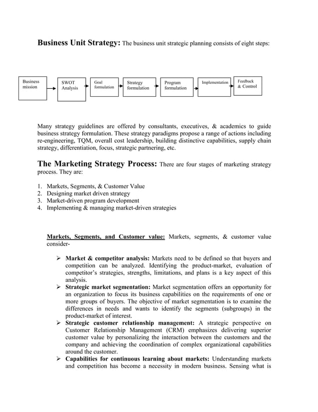 Imperatives for market driven strategy | DOC | Business Administration ...