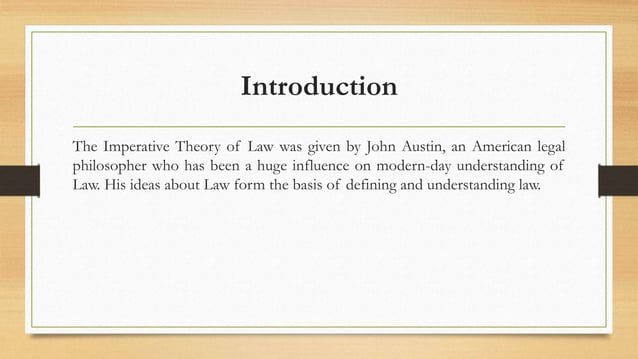 Imperative theory of law | PPTX
