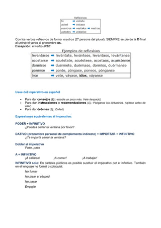 Imperativo afirmativo y negativo | PDF