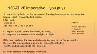 Imperativo in Spanish- higher level: Formal form and negative. | PPTX