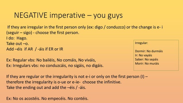 Imperative II - polite form and negative