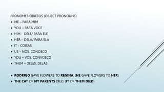 IMPERATIVOS NO INGLES - SUBJECT - OBJECT PRONOUN REVIEW parte (1) slide ...