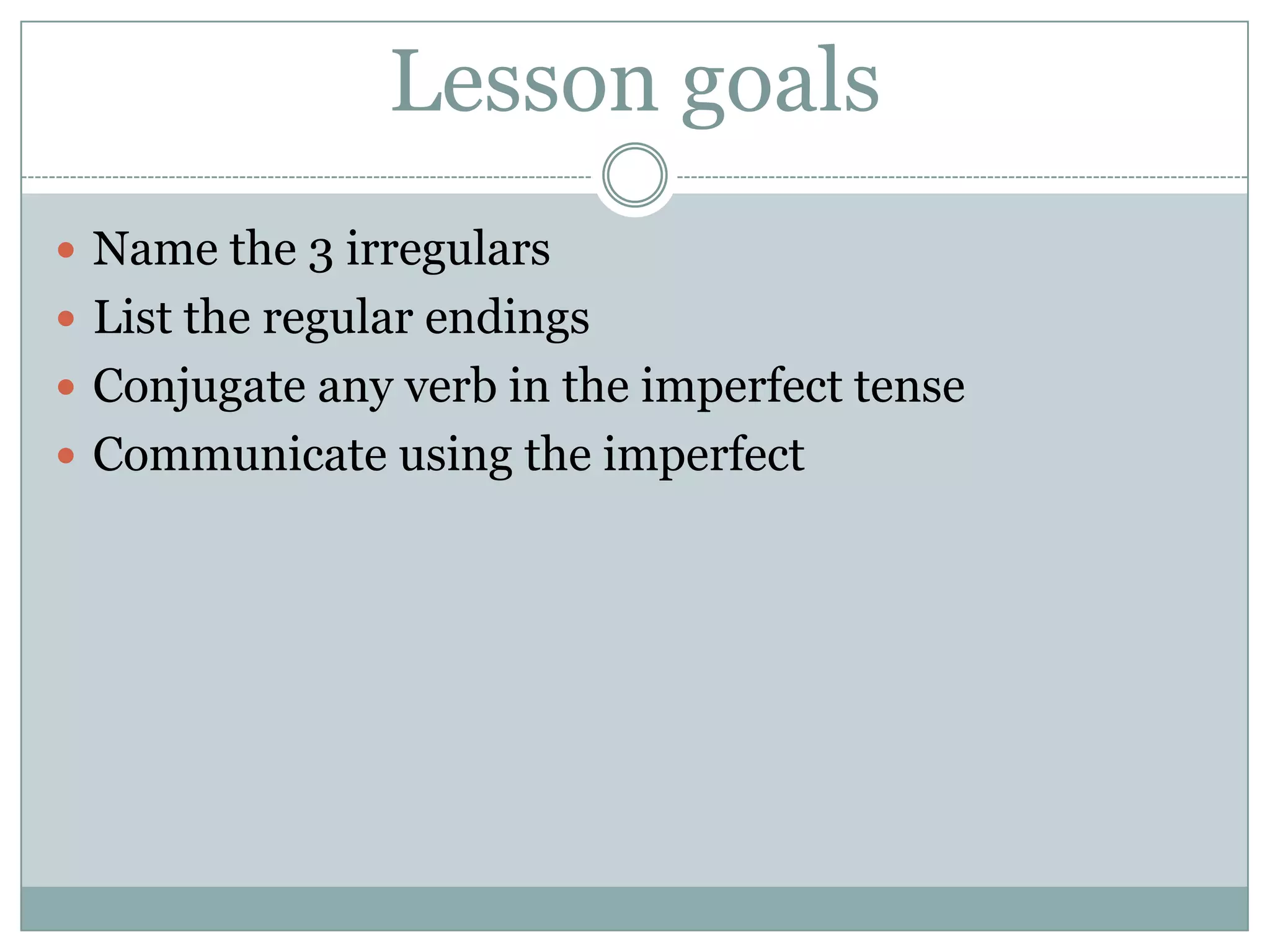 Imperfect tense | PPTX