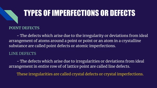 IMPERFECTIONS IN SOLIDS.pdf | Chemistry | Science