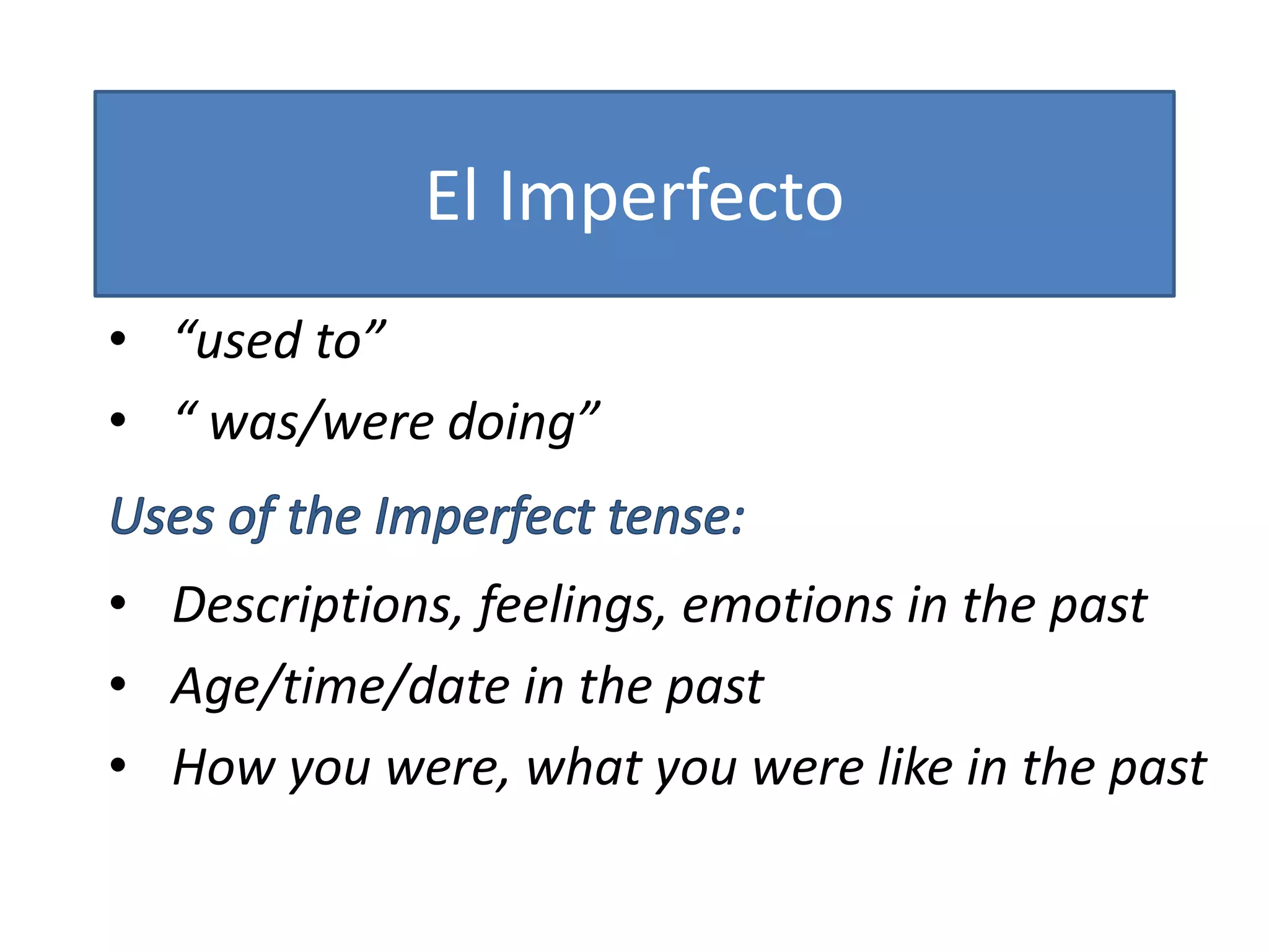 Imperfecto | PPT