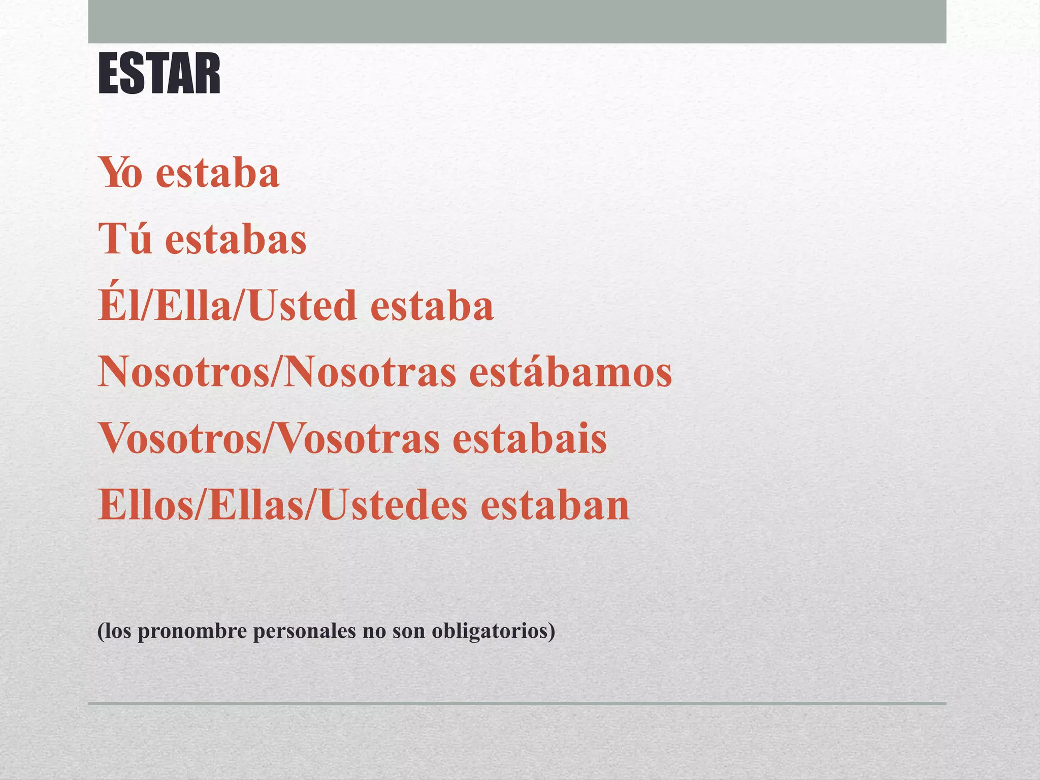 Imperfecto de los verbos SER y ESTAR | PPT