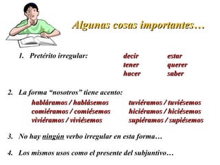 Imperfecto del subjuntivo | PPT