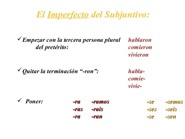 Subjuntivo Imperfecto