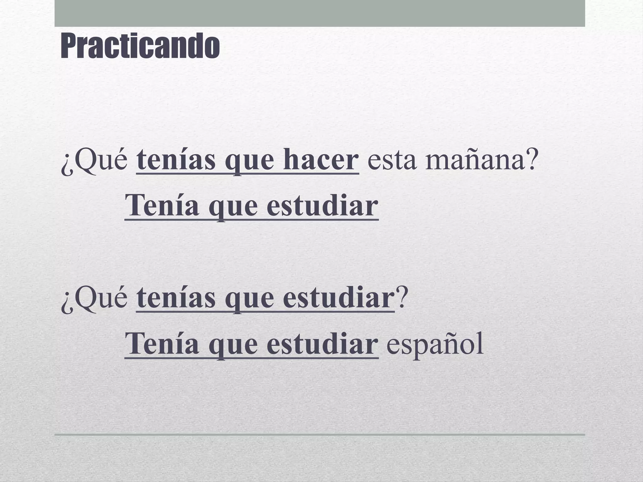 Imperfecto del verbo irregular tener | PPT
