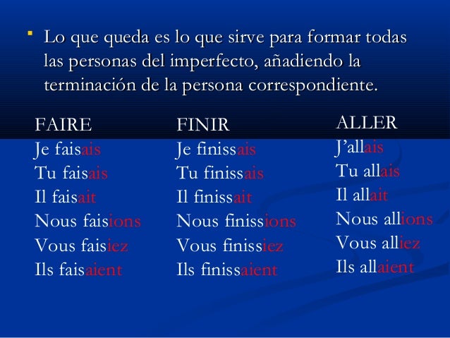 Imperfecto en francés