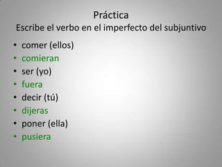 Imperfect subjunctive | PPT