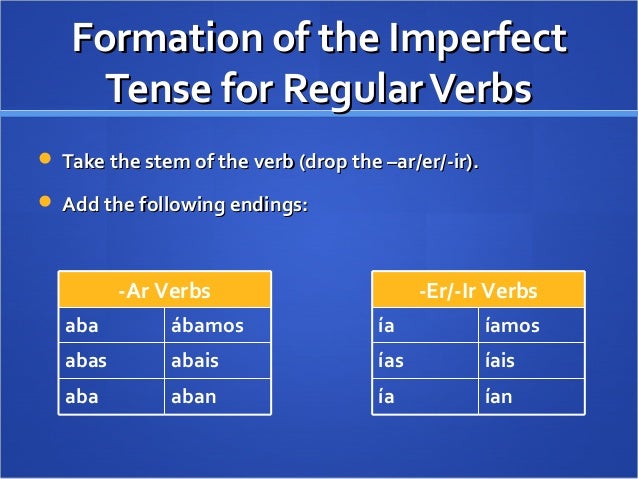 Imperfect tense
