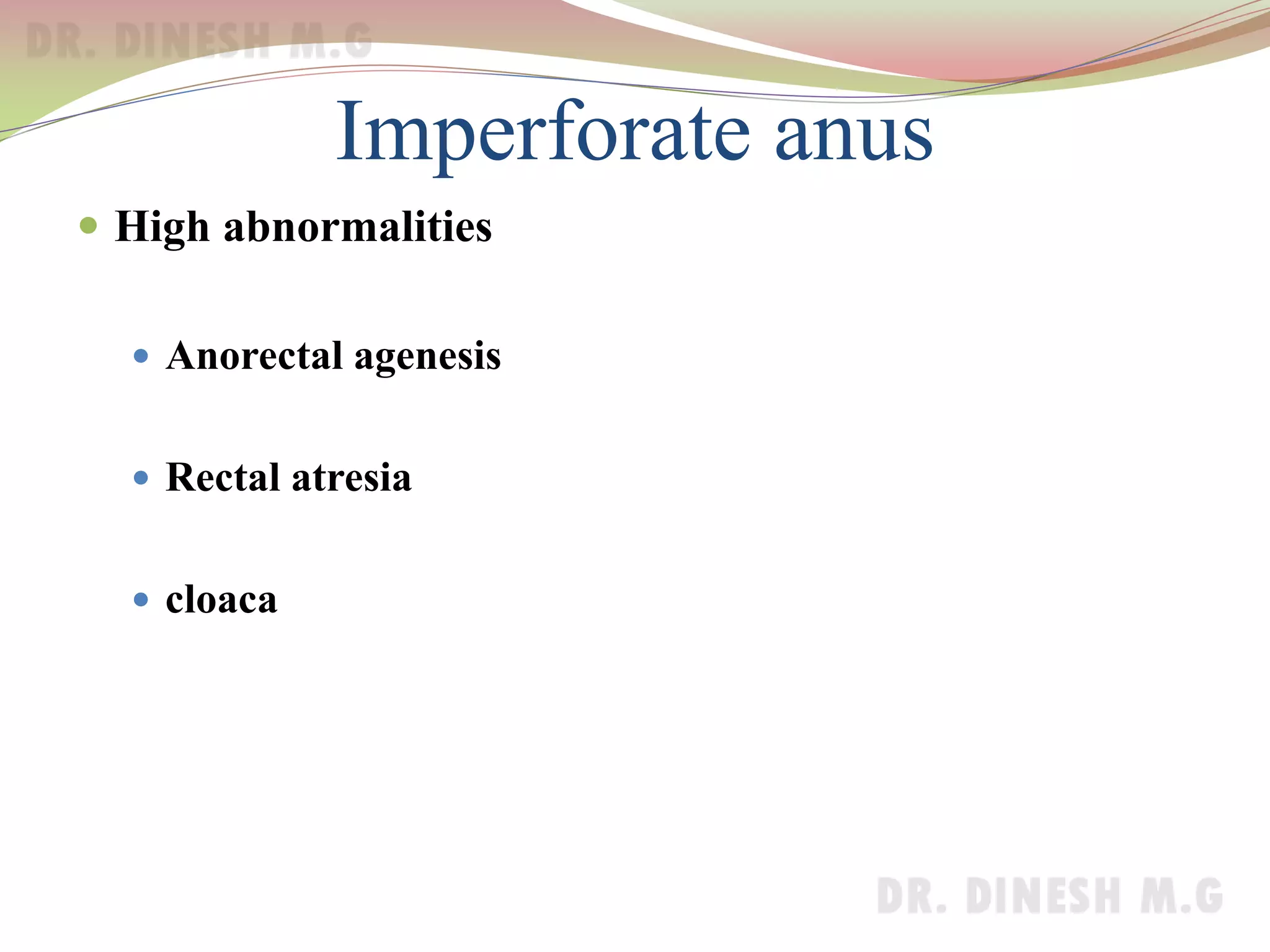 Imperforate Anus | PDF