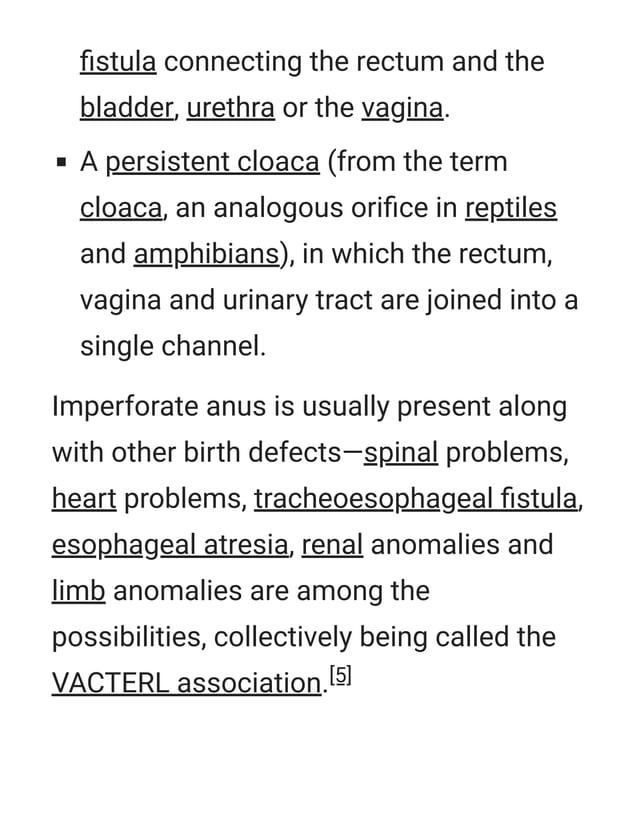 Imperforate anus | PDF