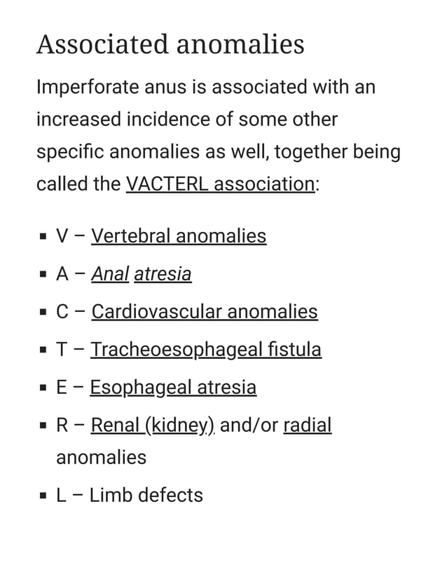 Imperforate anus | PDF