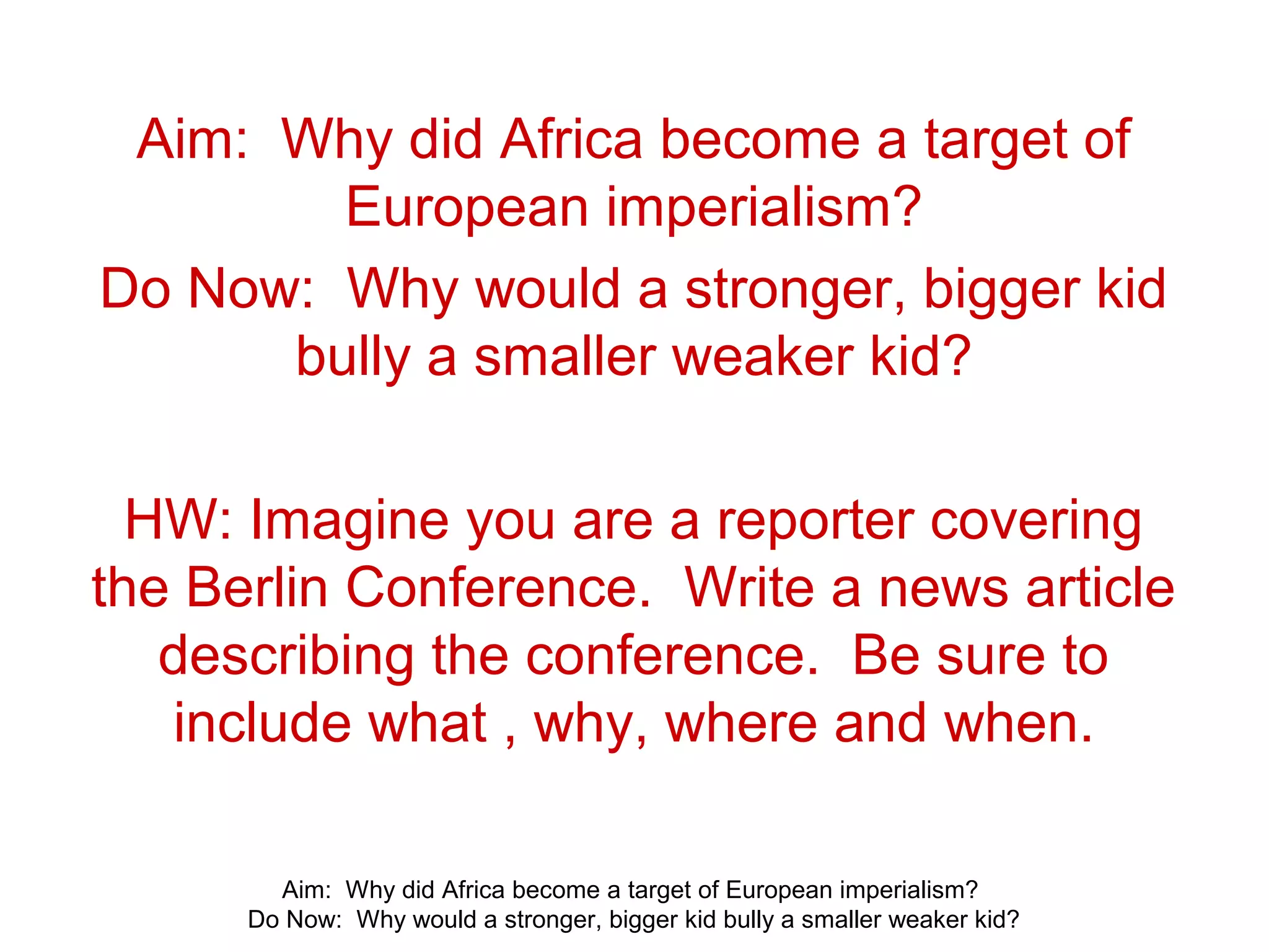 Imperialism scramble for africa | PPT