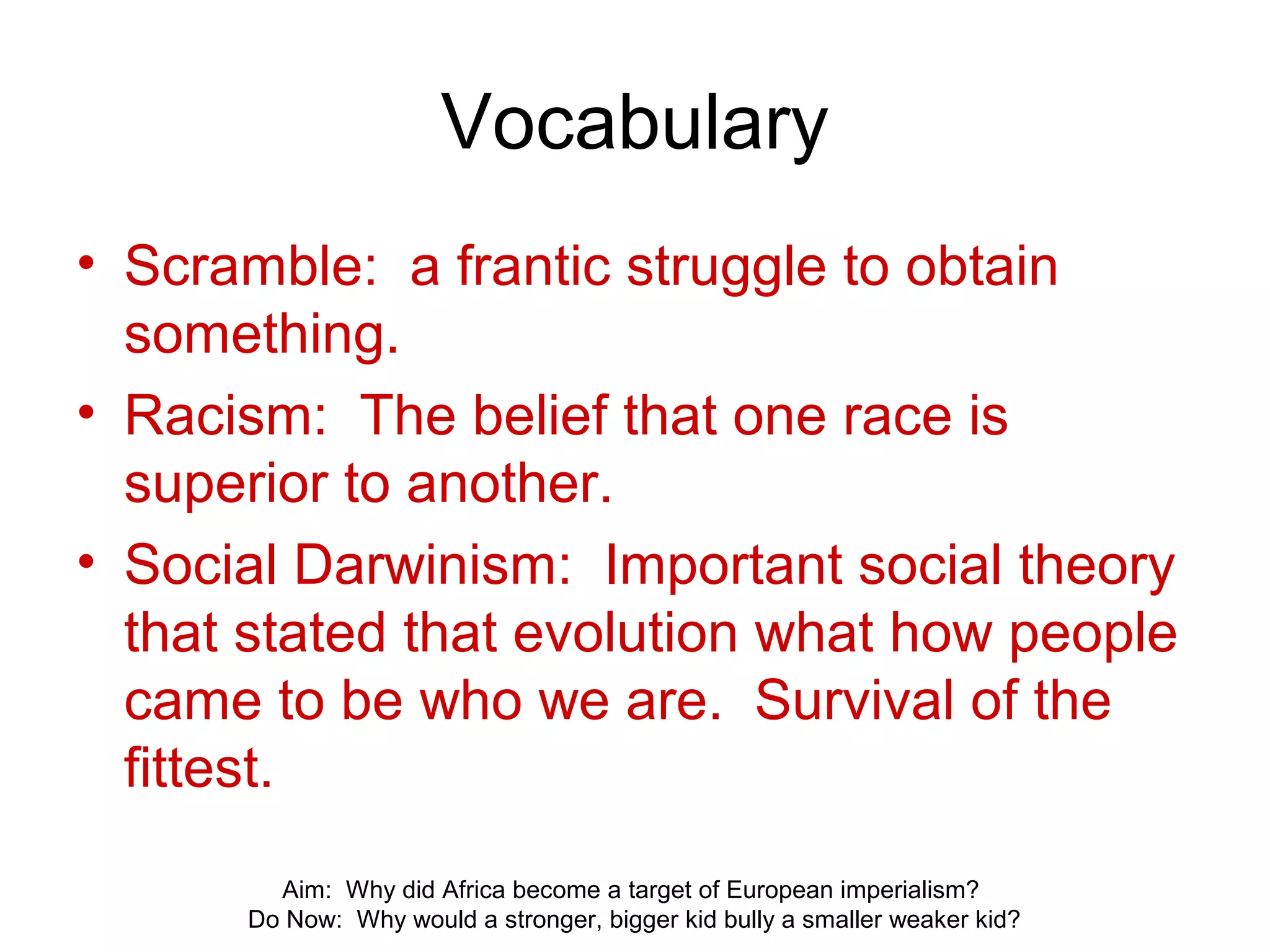 Imperialism scramble for africa | PPT