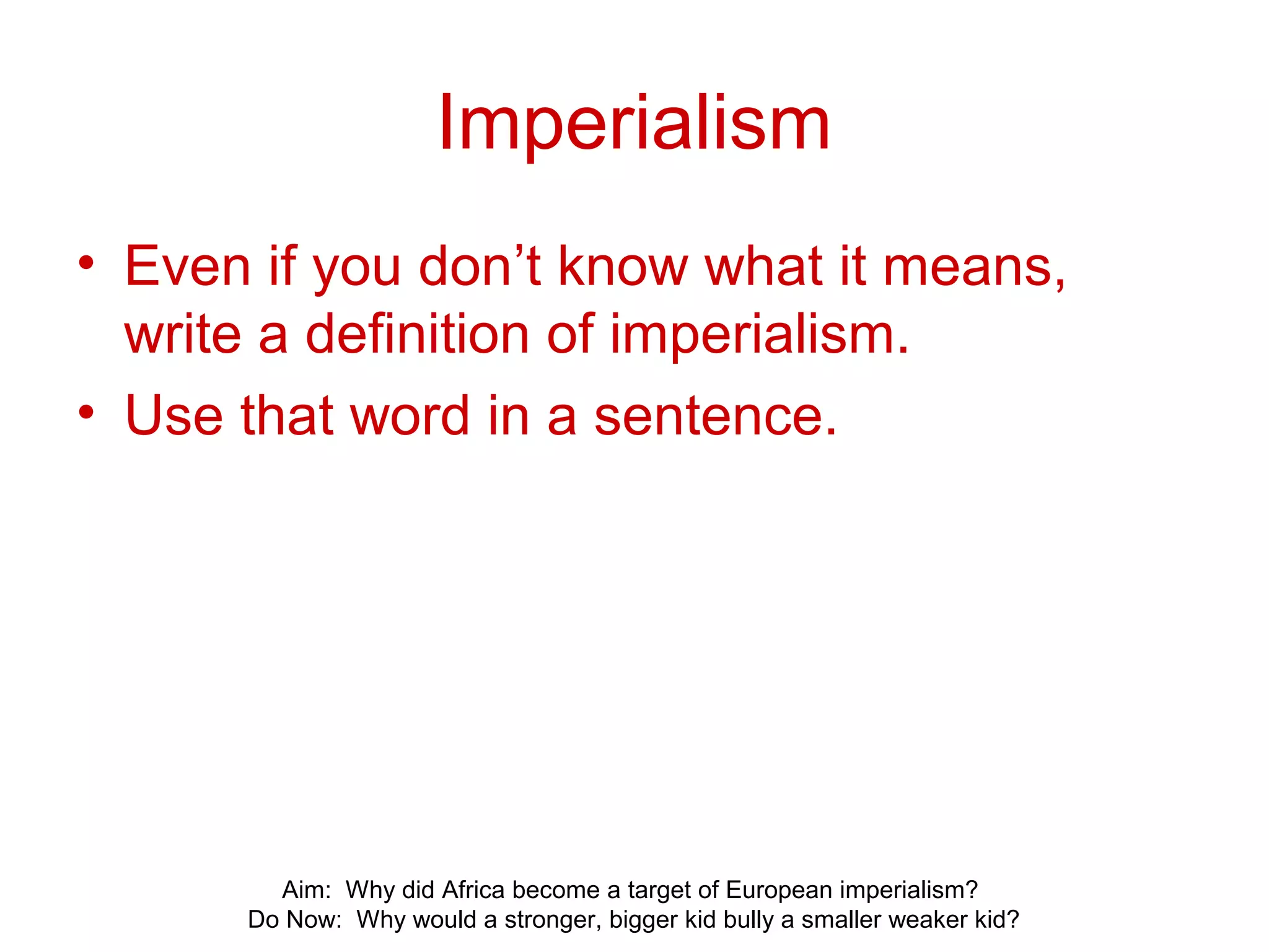 Imperialism scramble for africa | PPT