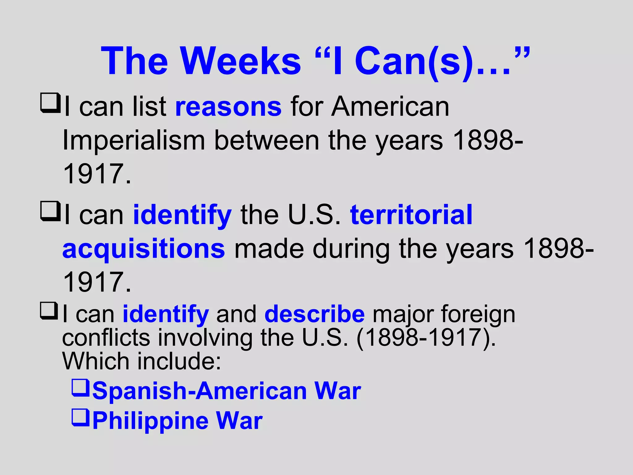 Imperialism day #5 pre test writing prompt and spanish american war | PPT