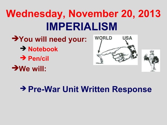 Imperialism day #5 pre test writing prompt and spanish american war | PPT