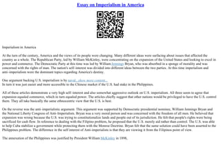 Imperialism Essay | PPT