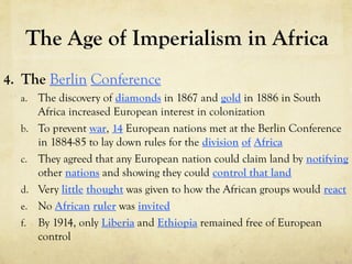 The Age of Imperialism in Africa: Causes, Impact, and Legacy | PPTX