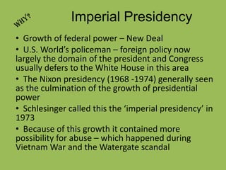 Imperial presidency v imperilled | PPTX