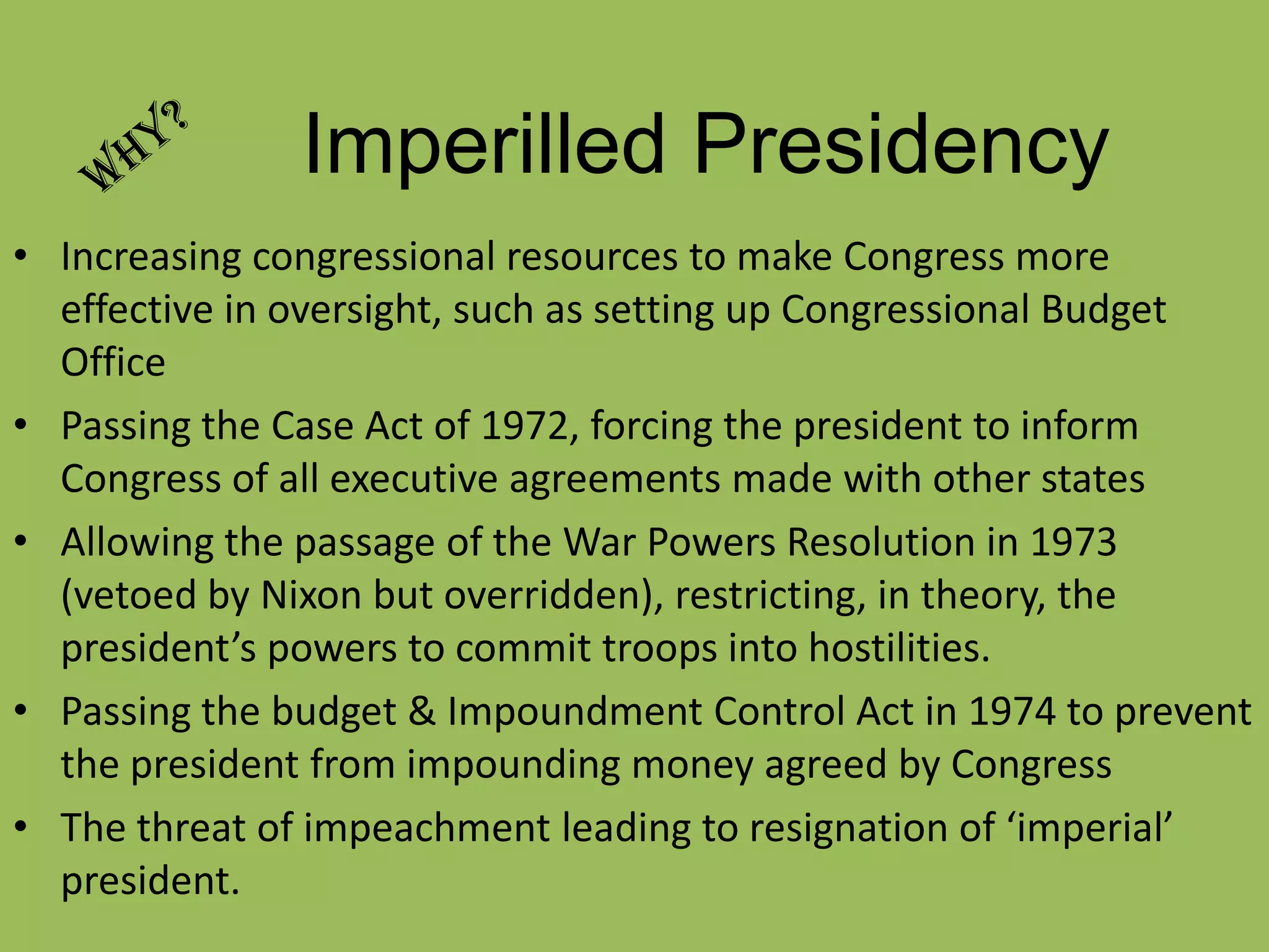 Imperial presidency v imperilled | PPT