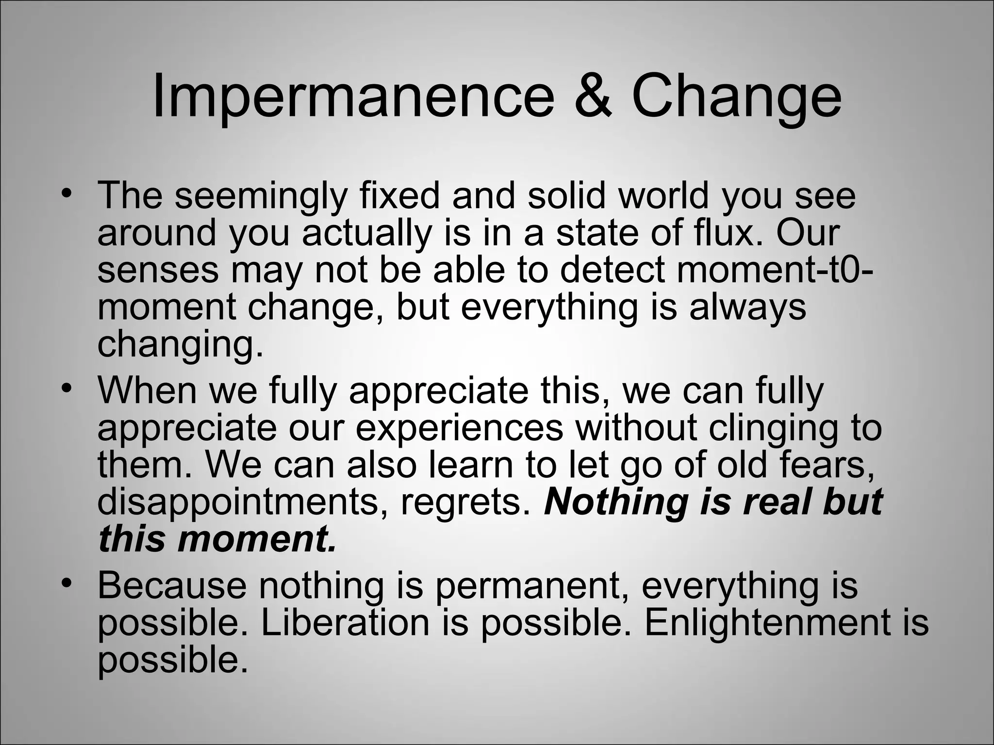 Impermanence and mindfulness | PPT