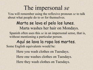 Impersonal constructions with se | PPT