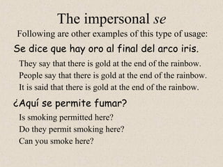 Impersonal constructions with se | PPT