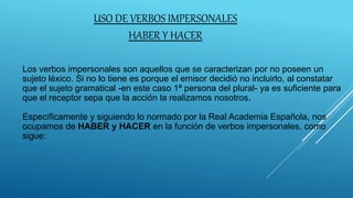 Impersonales del verbo haber y hacer ,deber mas infinitivo y deber de ...