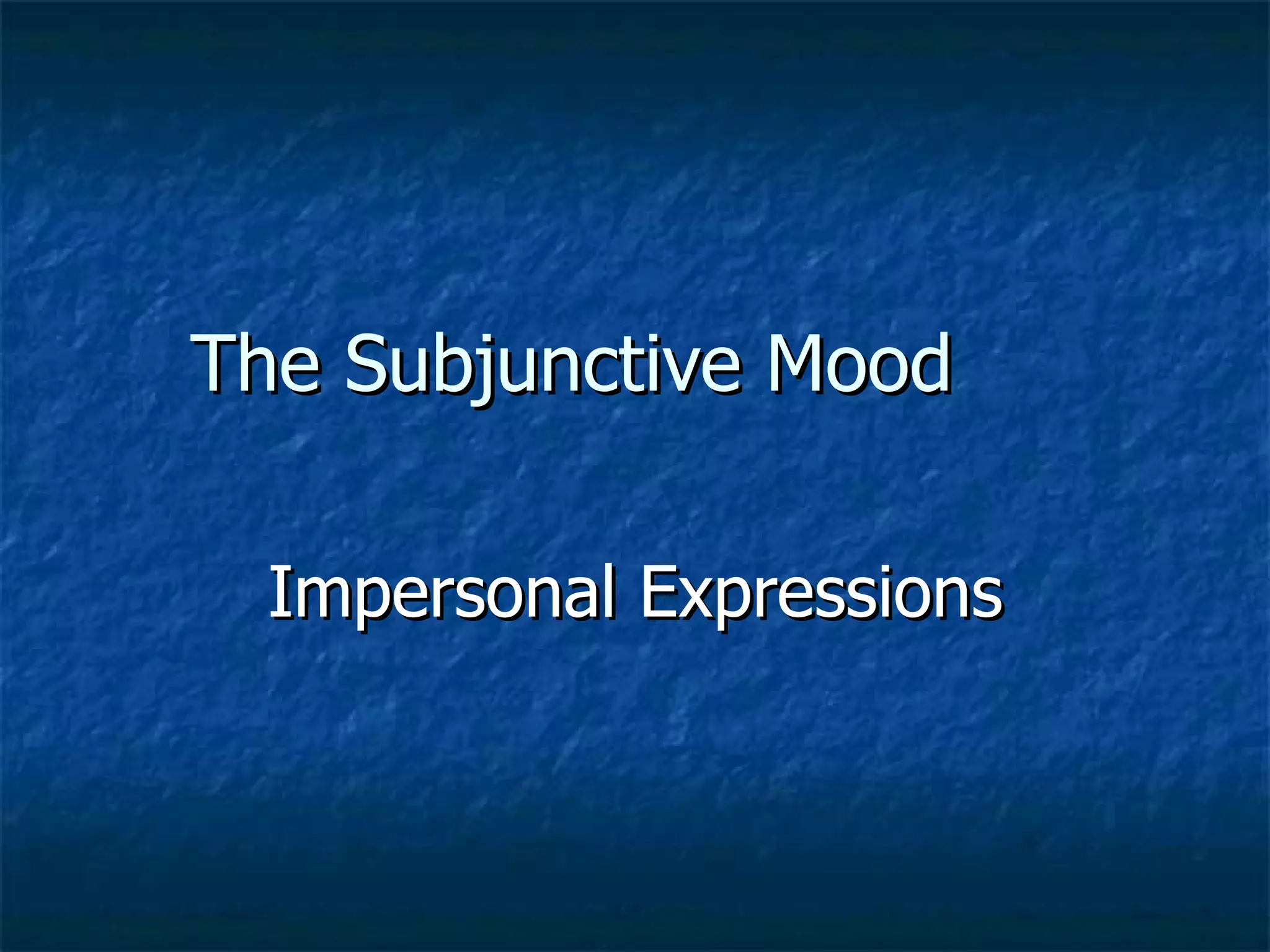 Impersonal expressions | PPT