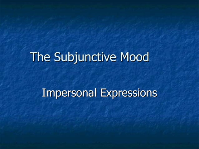 Impersonal expressions | PPT