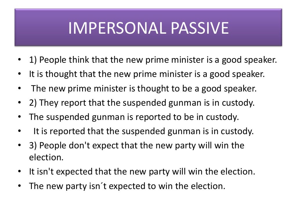 Impersonal passive 23