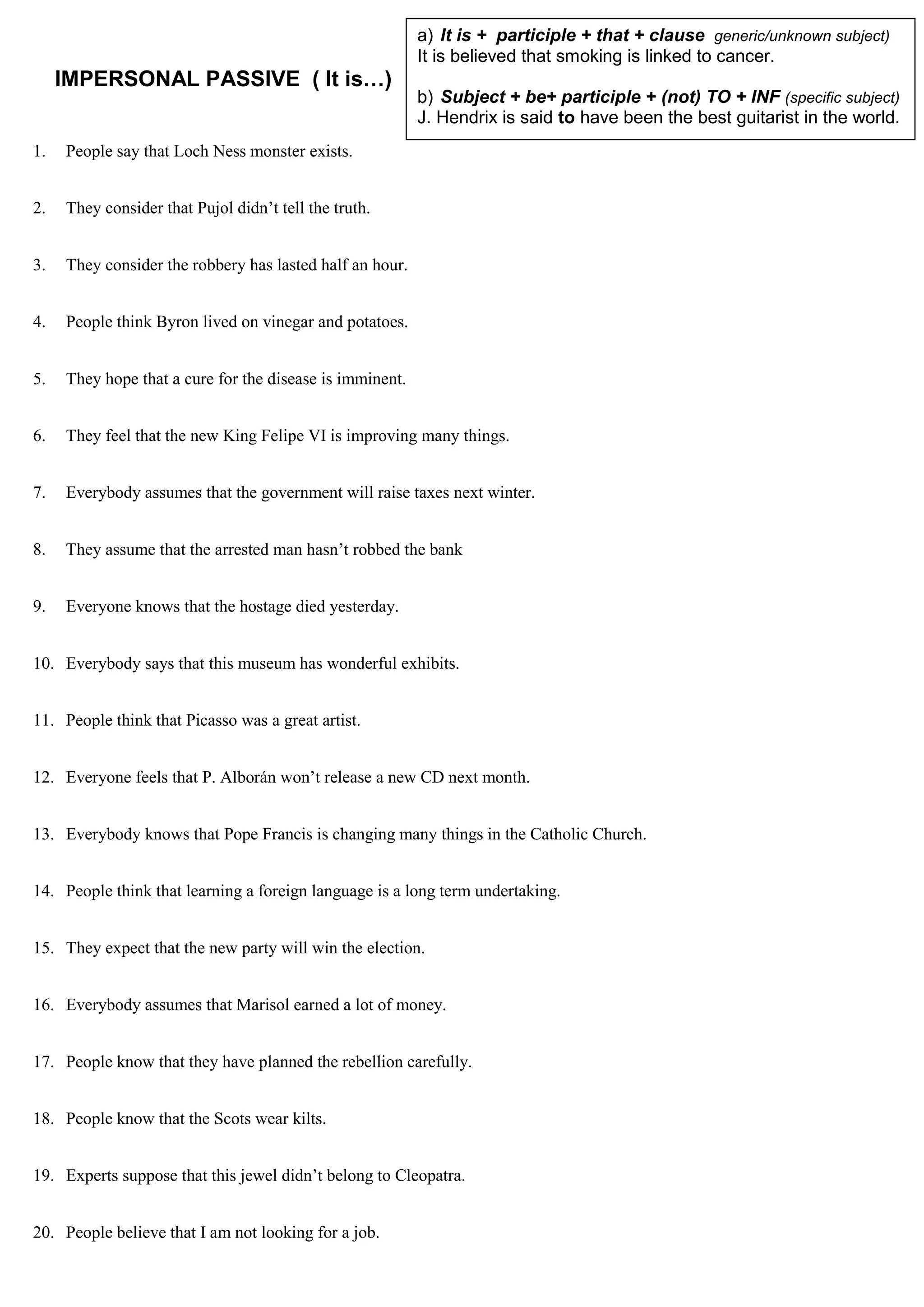 Impersonal passive + have sth done | PDF