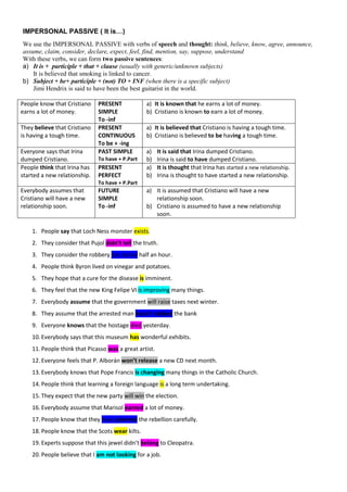 Impersonal passive + have sth done | PDF