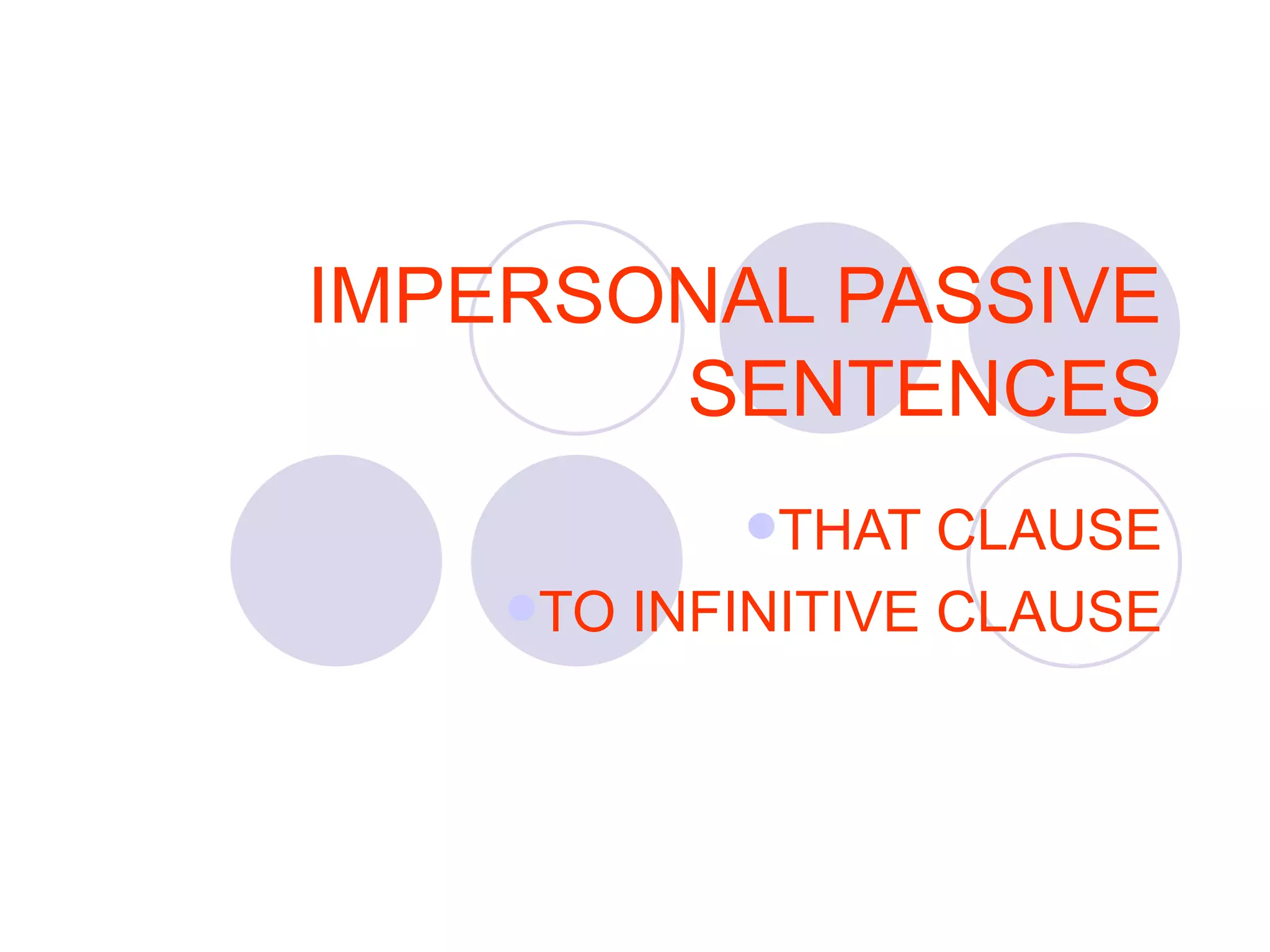 Impersonal passive sentences | PPT