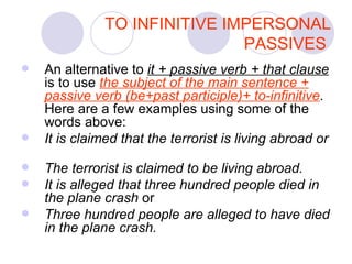 Impersonal passive sentences | PPT