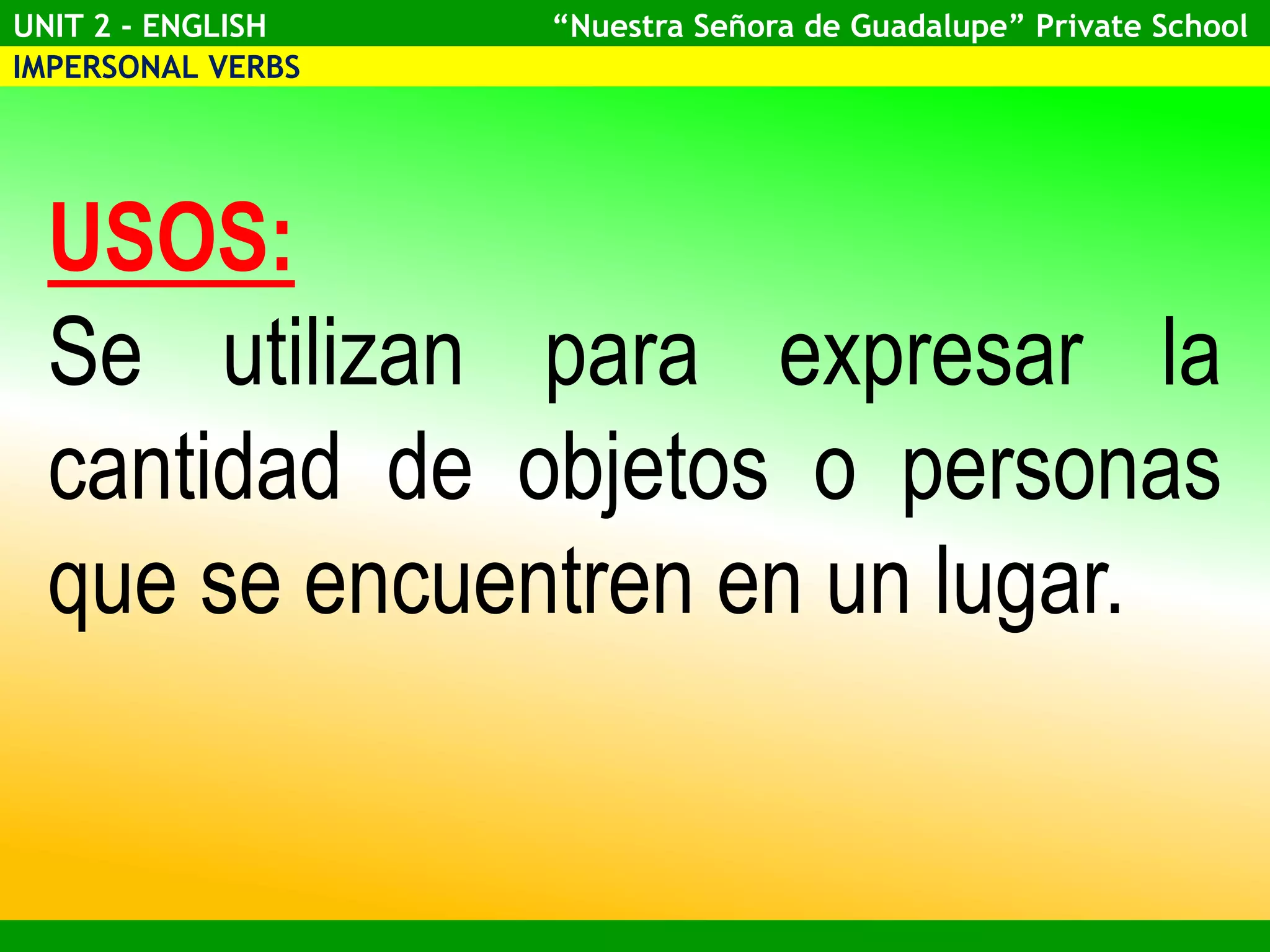 Impersonal verbs 4 to | PPT