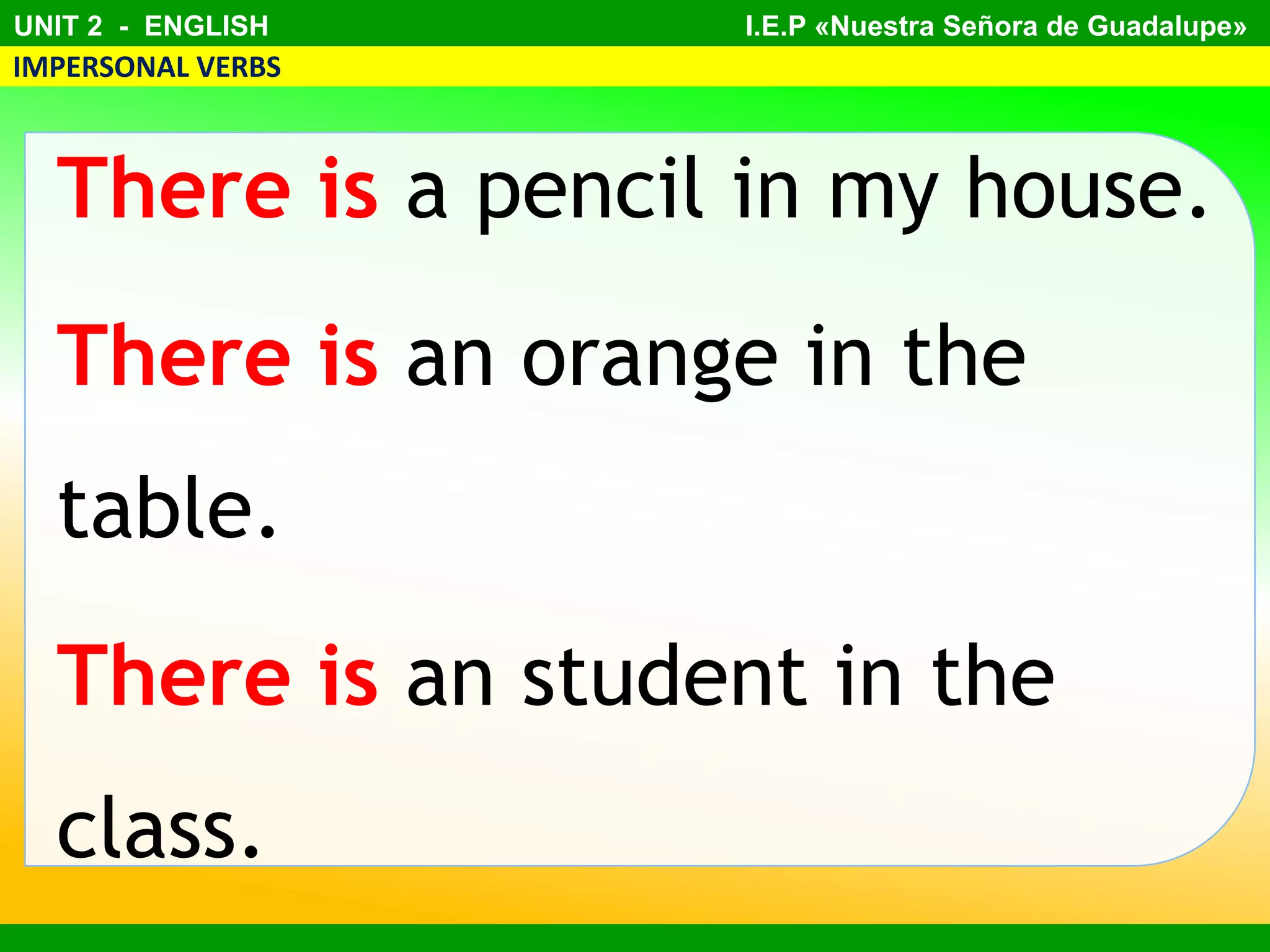 Impersonal verbs 4 to | PPT
