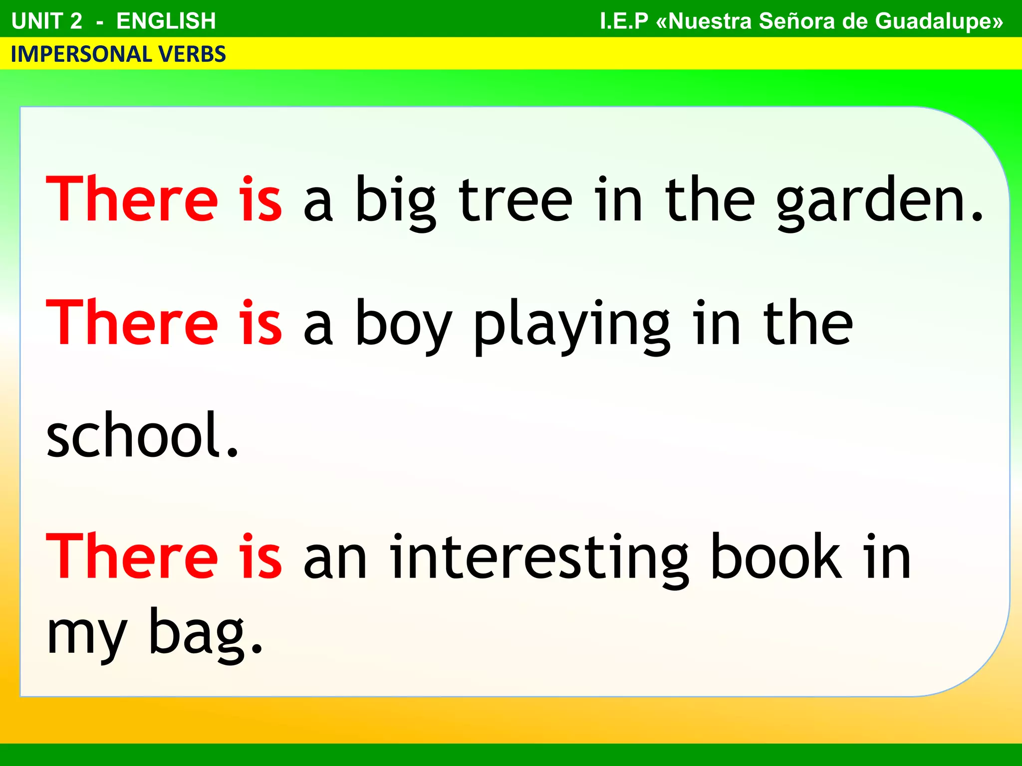 Impersonal verbs 4 to | PPT