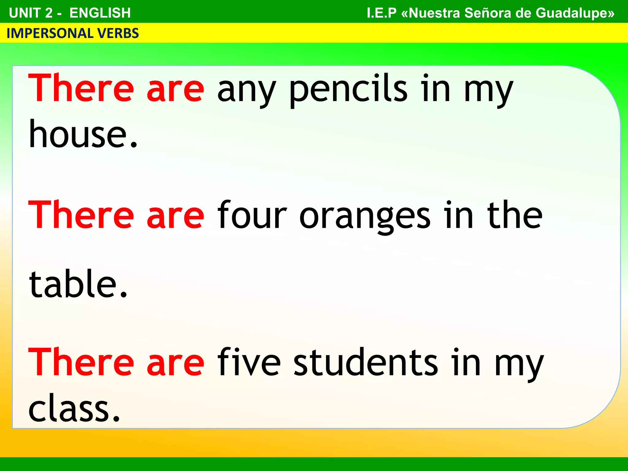 Impersonal verbs 4 to | PPT