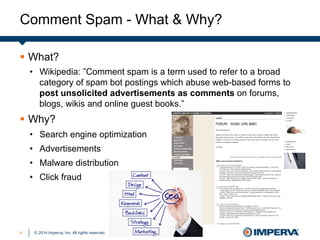 The Anatomy of Comment Spam | PPT