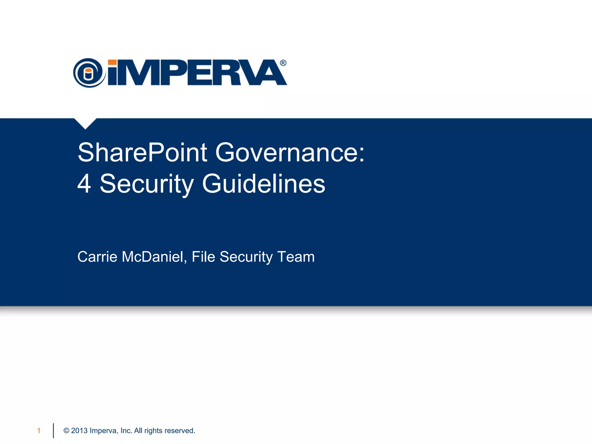 4 Security Guidelines for SharePoint Governance | PDF