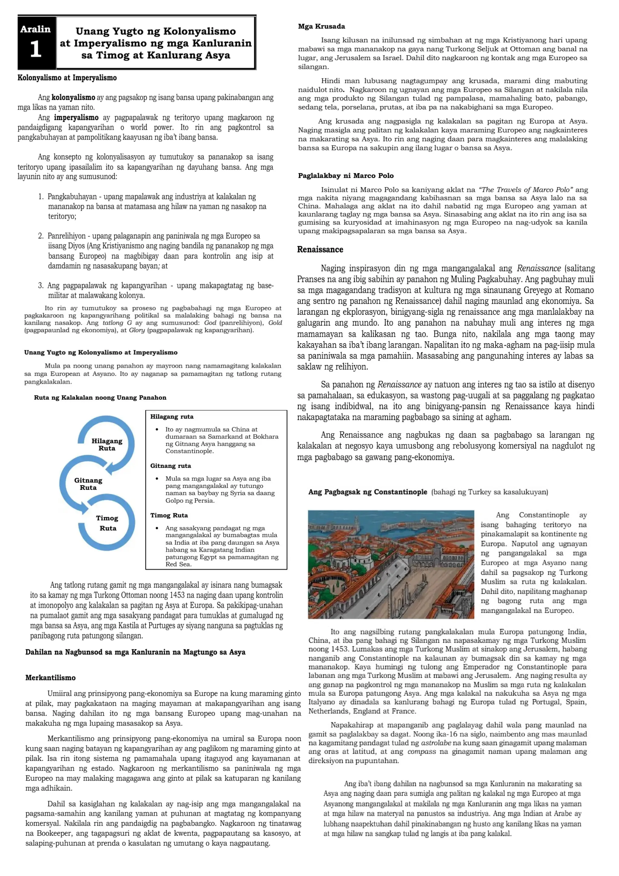 ARALING PAN LIPUNAN AP 8 UNANG YUGTO NG KOLOYALISMO AT IMPERYALISMO NG ...