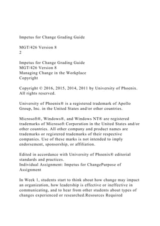 Impetus for Change Grading GuideMGT426 Version 82Impe.docx